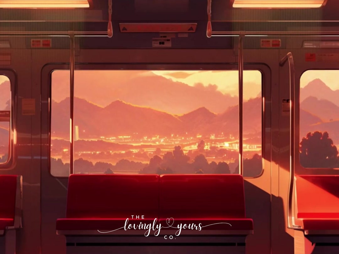 4k Animated Lofi Video Background Cozy Anime Style Study Room Train ...