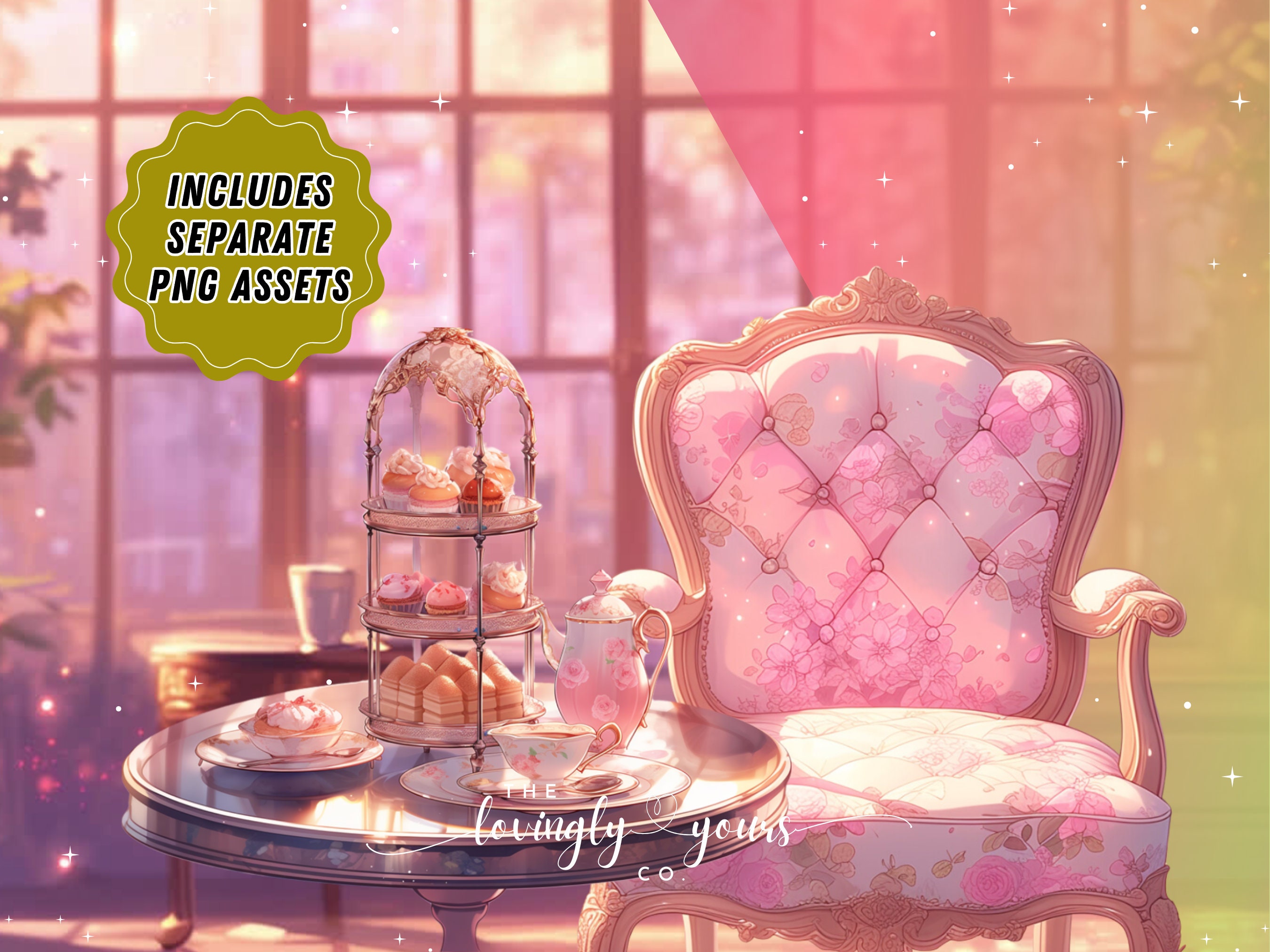 Tea Party Animated Lofi Background Cozy Anime Style Room Vtuber ...
