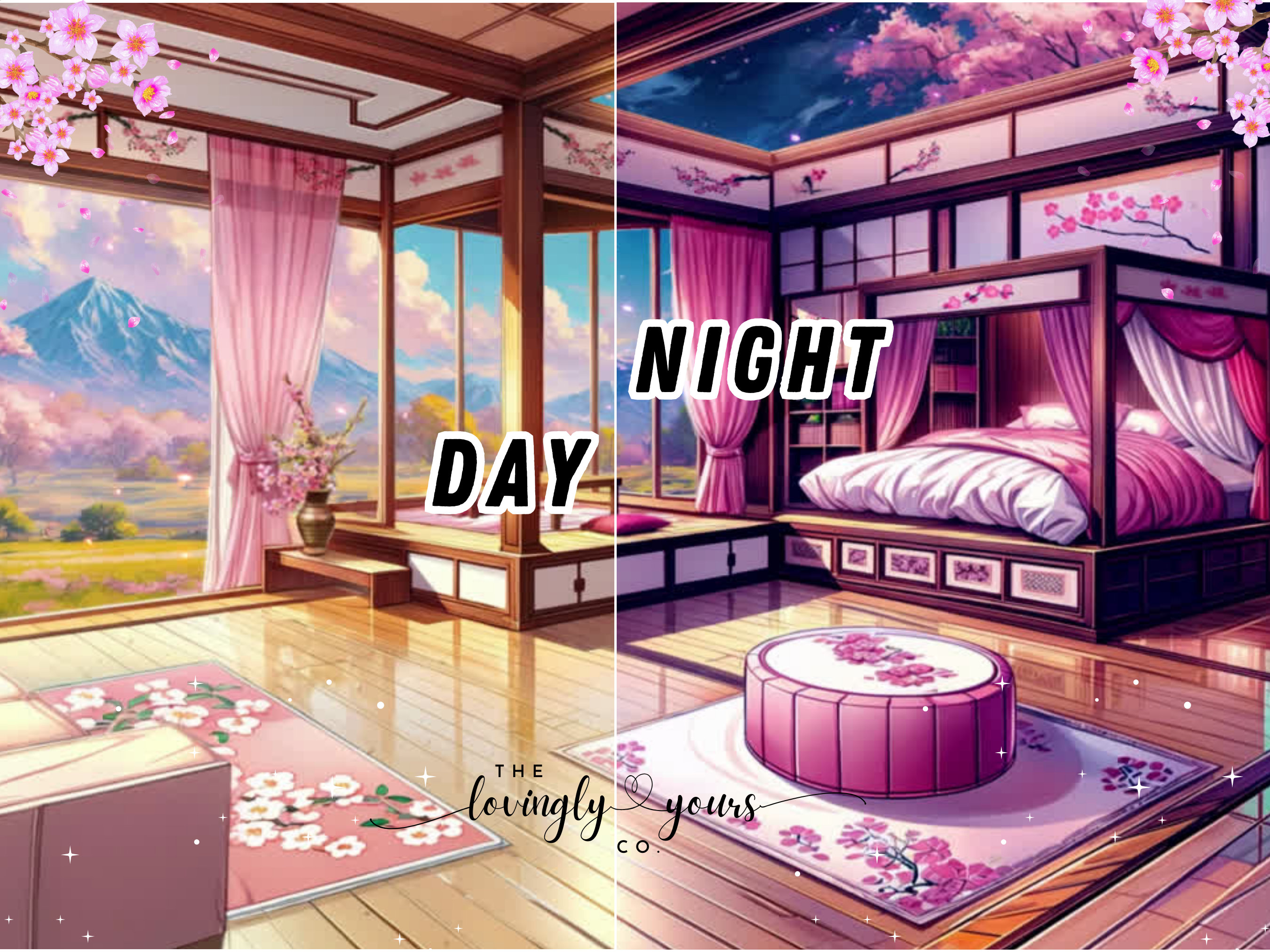 Sakura Bedroom Background Cozy Anime Style Room Vtuber Background ...