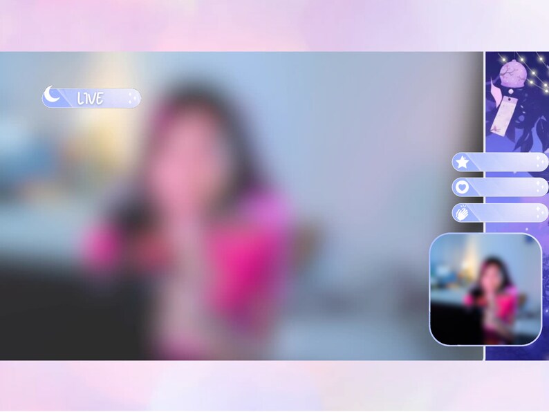 Starry Night Animated Twitch Overlay Vtuber Background Just Chatting Twitch Stream Overlay ...