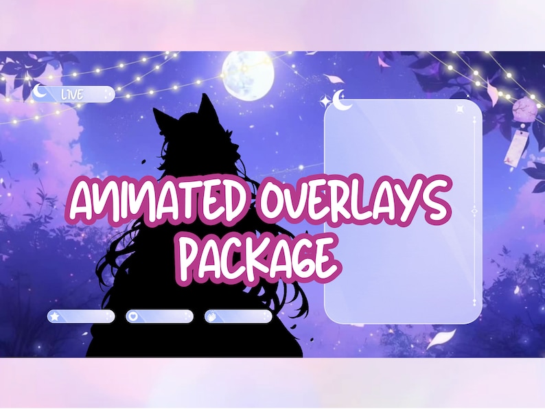 Starry Night Animated Twitch Overlay Vtuber Background Just Chatting ...