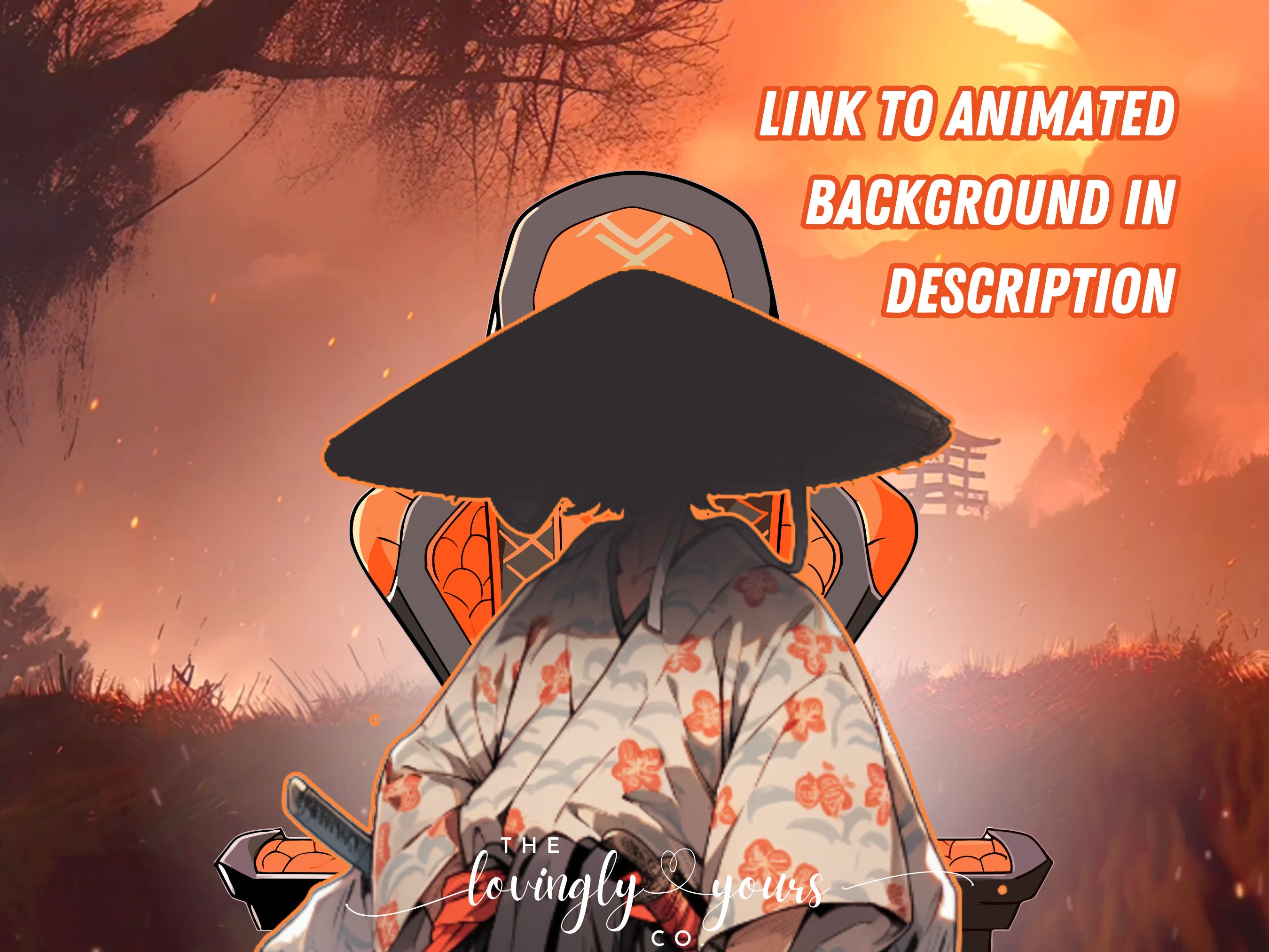 Orange Samurai Gaming Chair PNG Digital Download Vtuber Assets Twtich ...