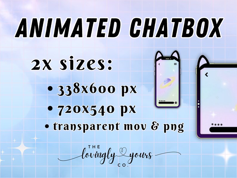 Animated Twitch Chat Widget PNG Digital Download Stream Sub Chatbox Bit ...