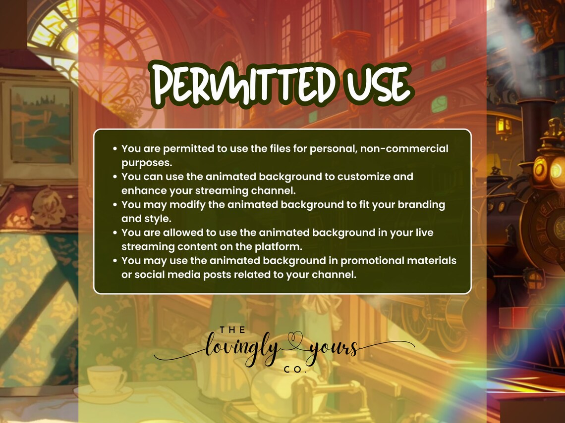 Vintage Train Animated Background Twitch Overlay Vtuber Animated ...