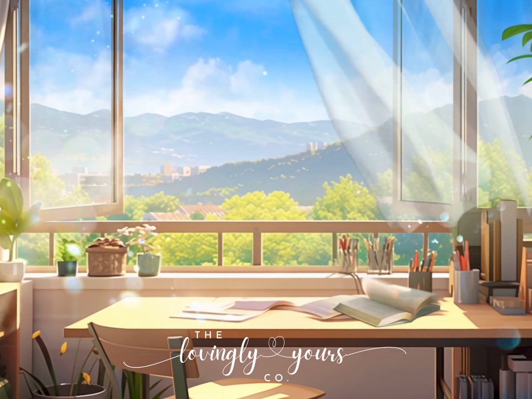 4k Animated Lofi Video Background Cozy Anime Style Study Room Vtuber ...