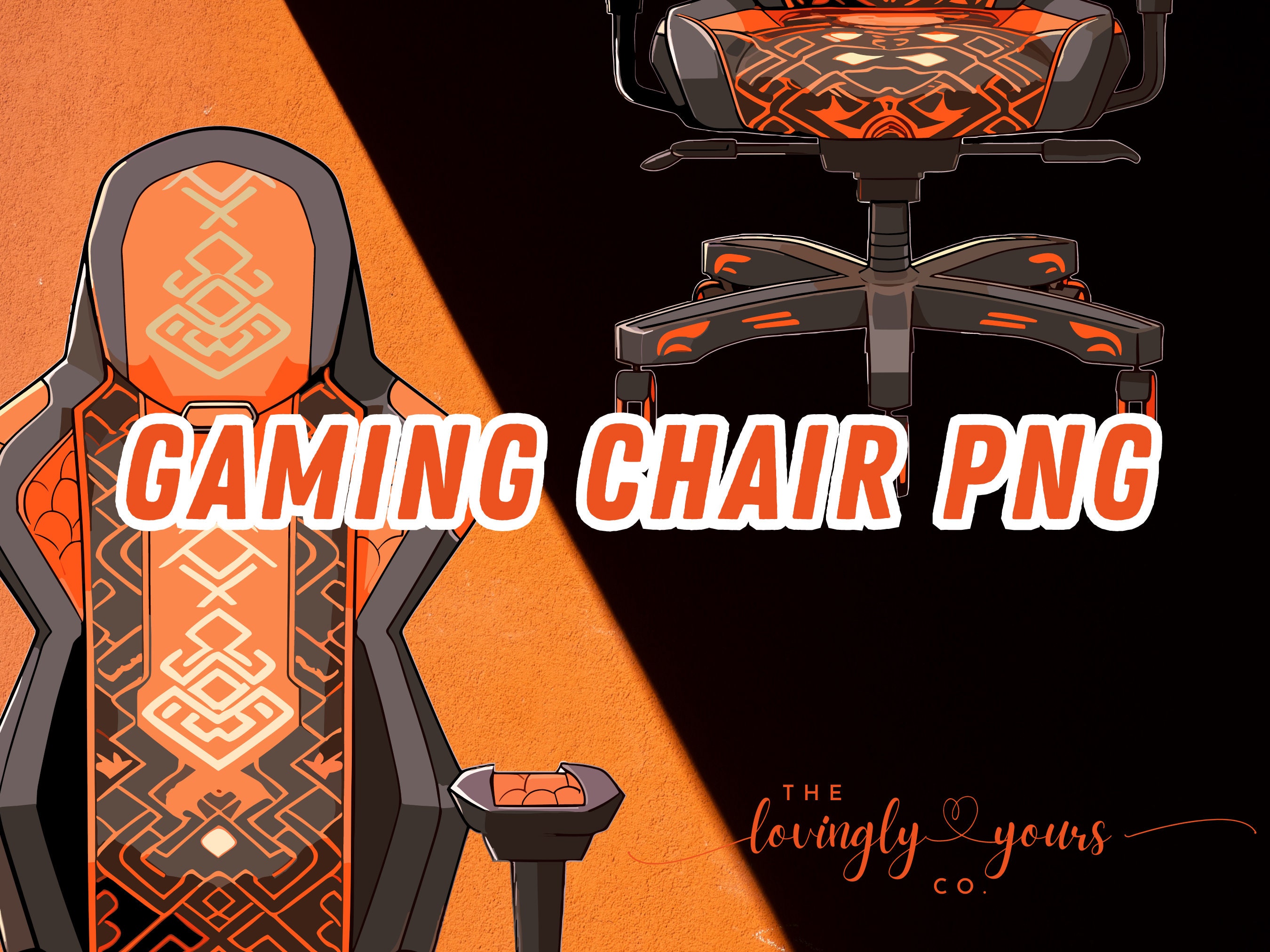 Orange Samurai Gaming Chair PNG Digital Download Vtuber Assets Twtich ...