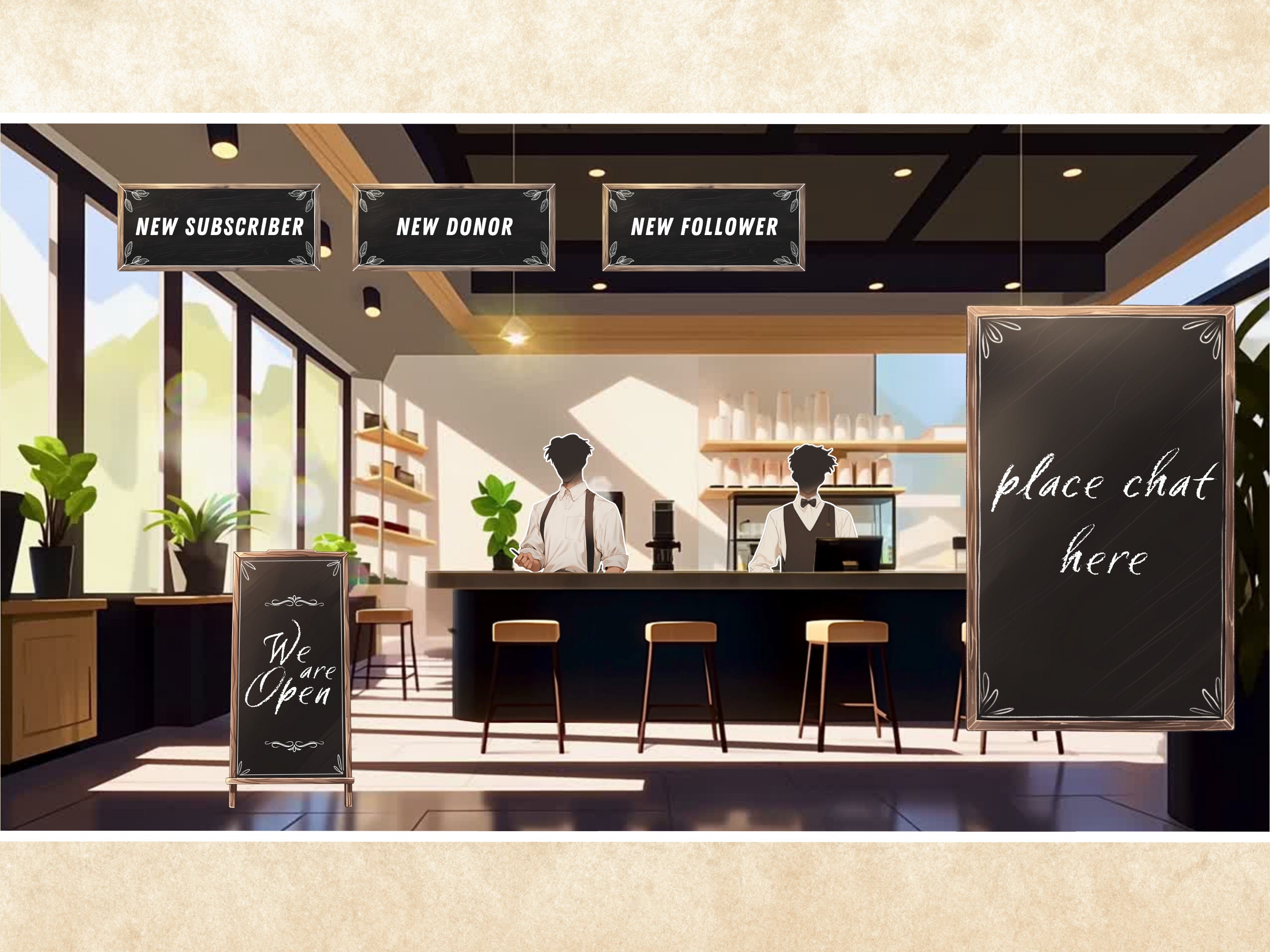 Cafe Vtuber Animated Background Twitch Overlay Cafe Vtuber Background ...