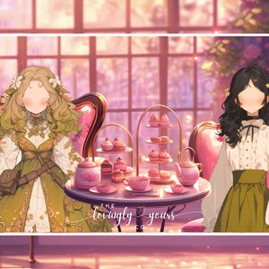 Tea Party Animated Lofi Background Cozy Anime Style Room Vtuber ...