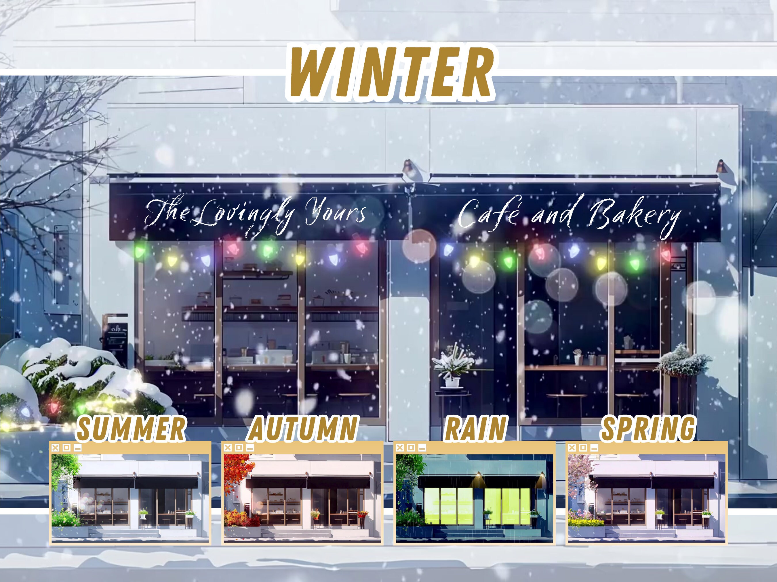 Cafe Vtuber Animated Background Twitch Overlay Cafe Vtuber Background ...