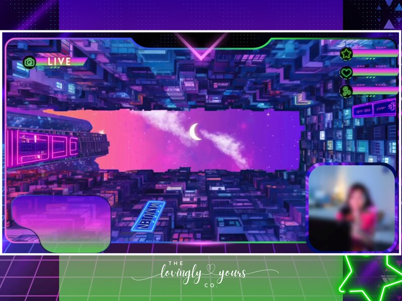 Cyberpunk Stream Overlay Twitch Stream Package Vtuber Twitch Stringer ...