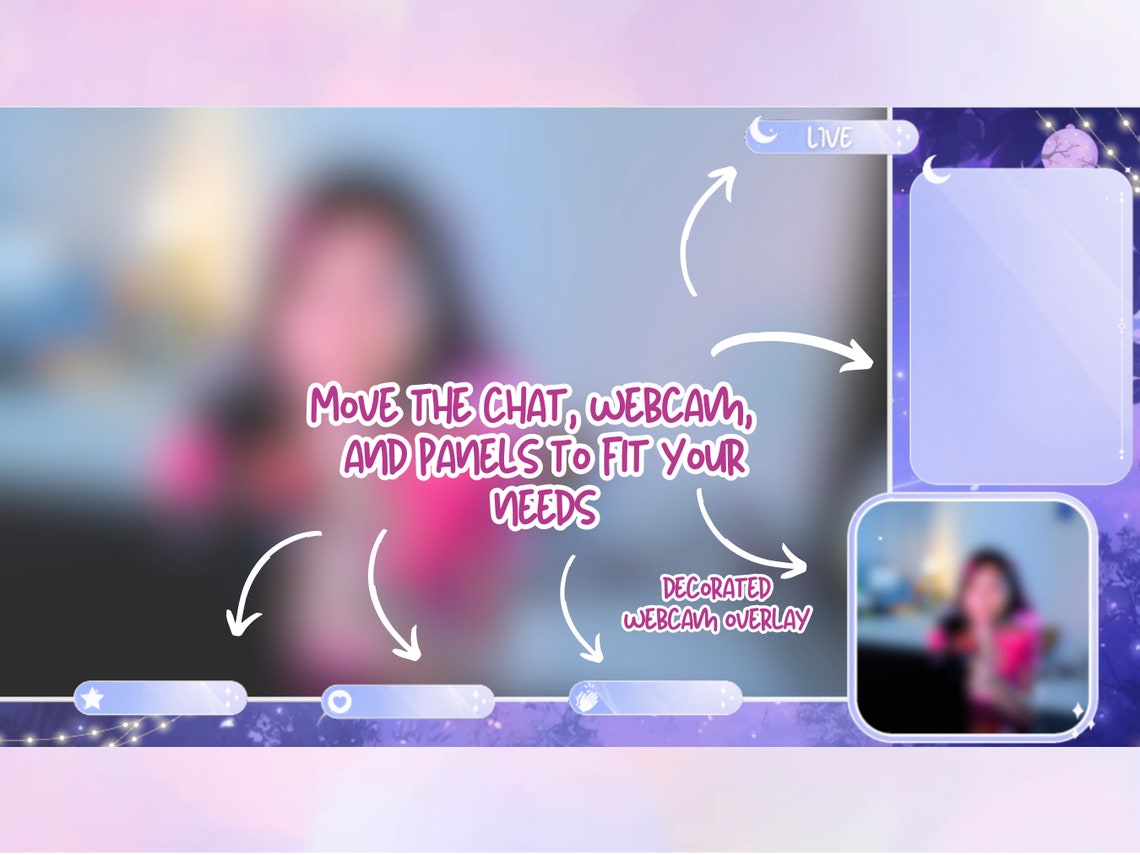 Starry Night Animated Twitch Overlay Vtuber Background Just - Etsy