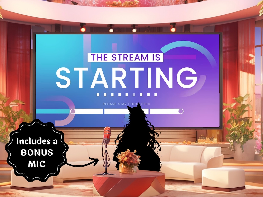 Talk Show Twitch Overlay PNG Digital Download Vtuber Background Twtich ...