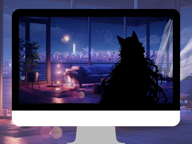 4k Animated Lofi Background Aesthetic Vtuber Room Background Twitch ...