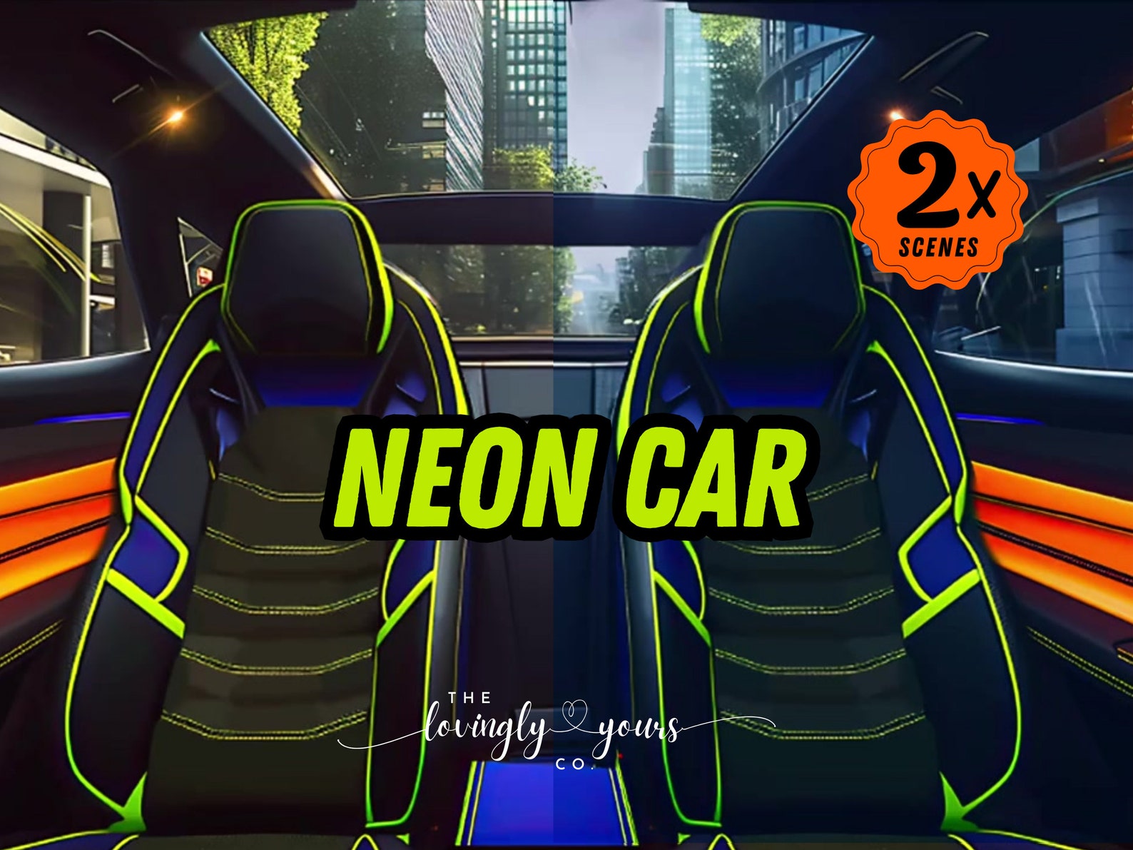 Neon Car Vtuber Animated Background Twitch Overlay Vtuber Background ...