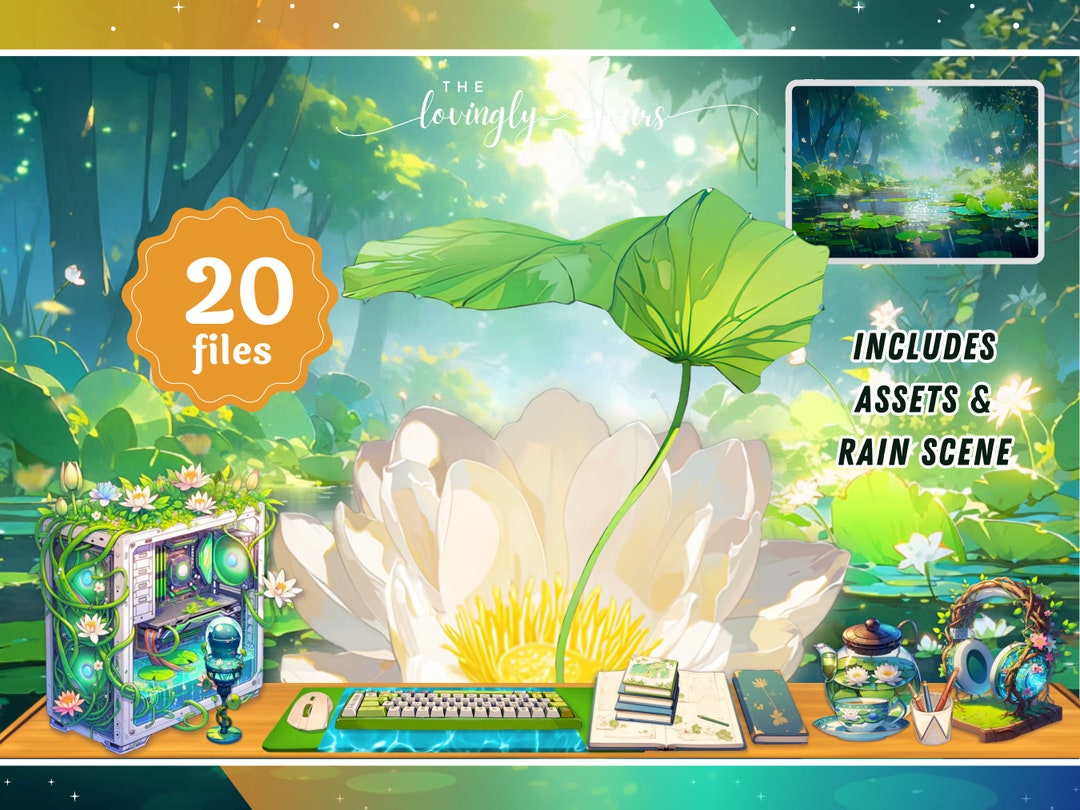 Lily Pond Forest Vtuber Background Twitch Overlay Animated Twitch ...