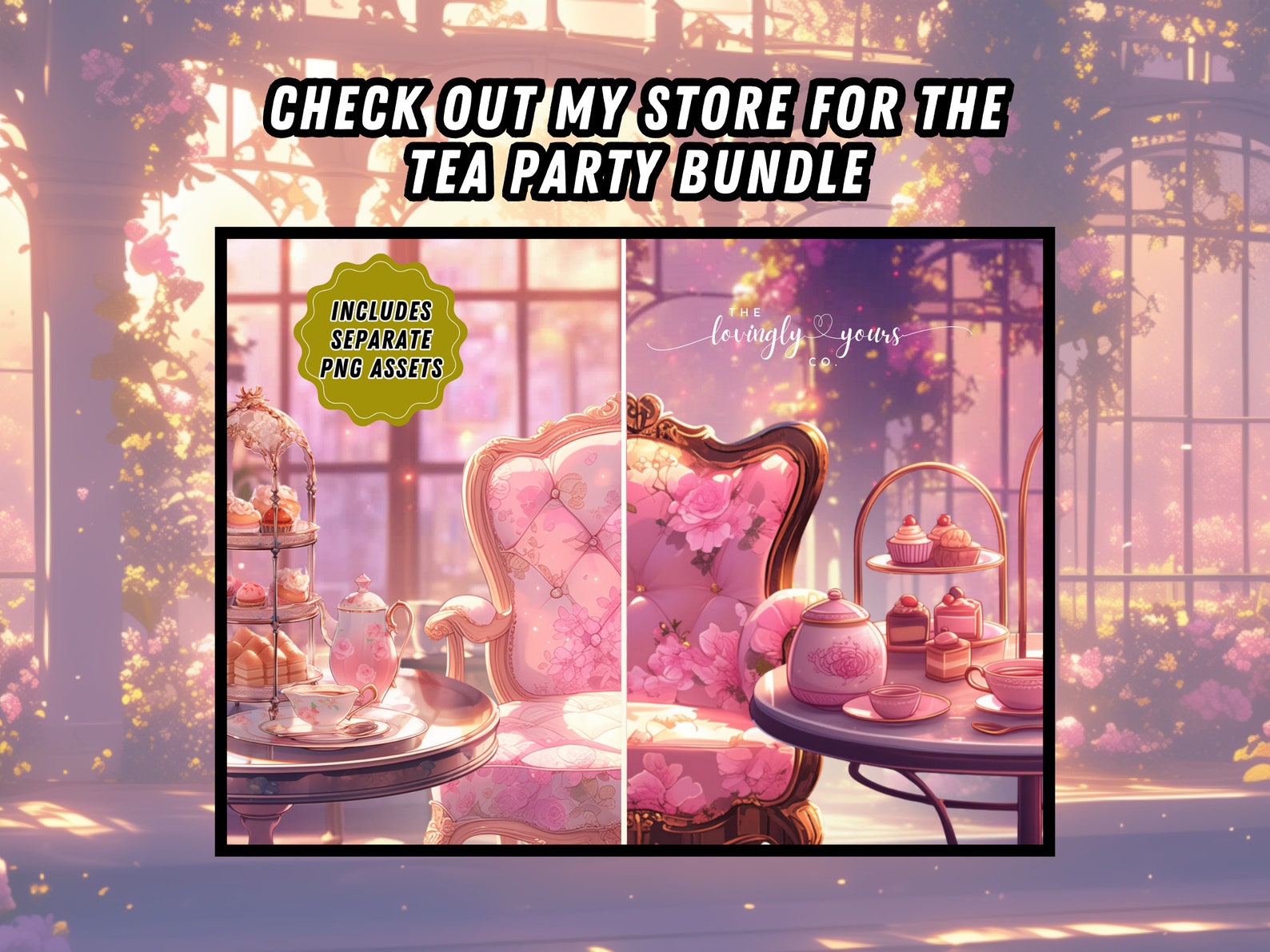 Tea Party Animated Lofi Background Cozy Anime Style Room Vtuber ...