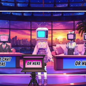 Sunset + Night Talk Show Background Overlay Customizable Animated ...