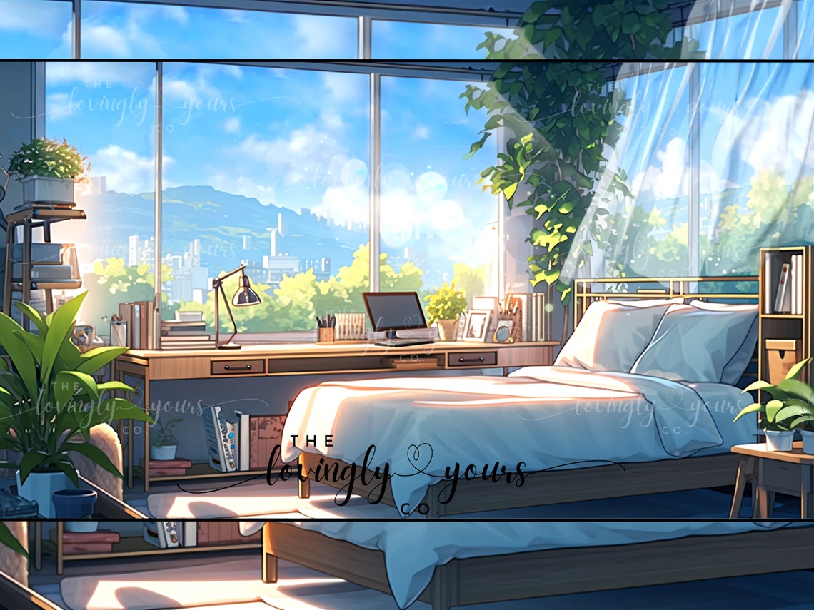 4k Animated Lofi Video Background Cozy Anime Style Study Room - Etsy