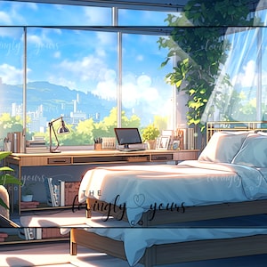 4k Animated Lofi Video Background Cozy Anime Style Study Room Vtuber ...