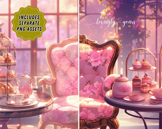 Tea Party Animated Lofi Background Cozy Anime Style Room Vtuber ...