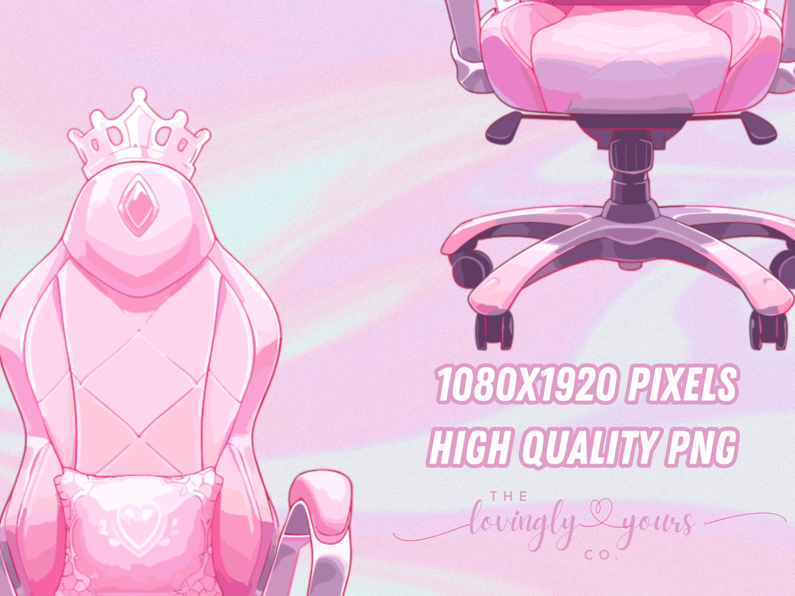 Pink Princess Gaming Chair PNG Digital Download Vtuber Asset Twtich ...