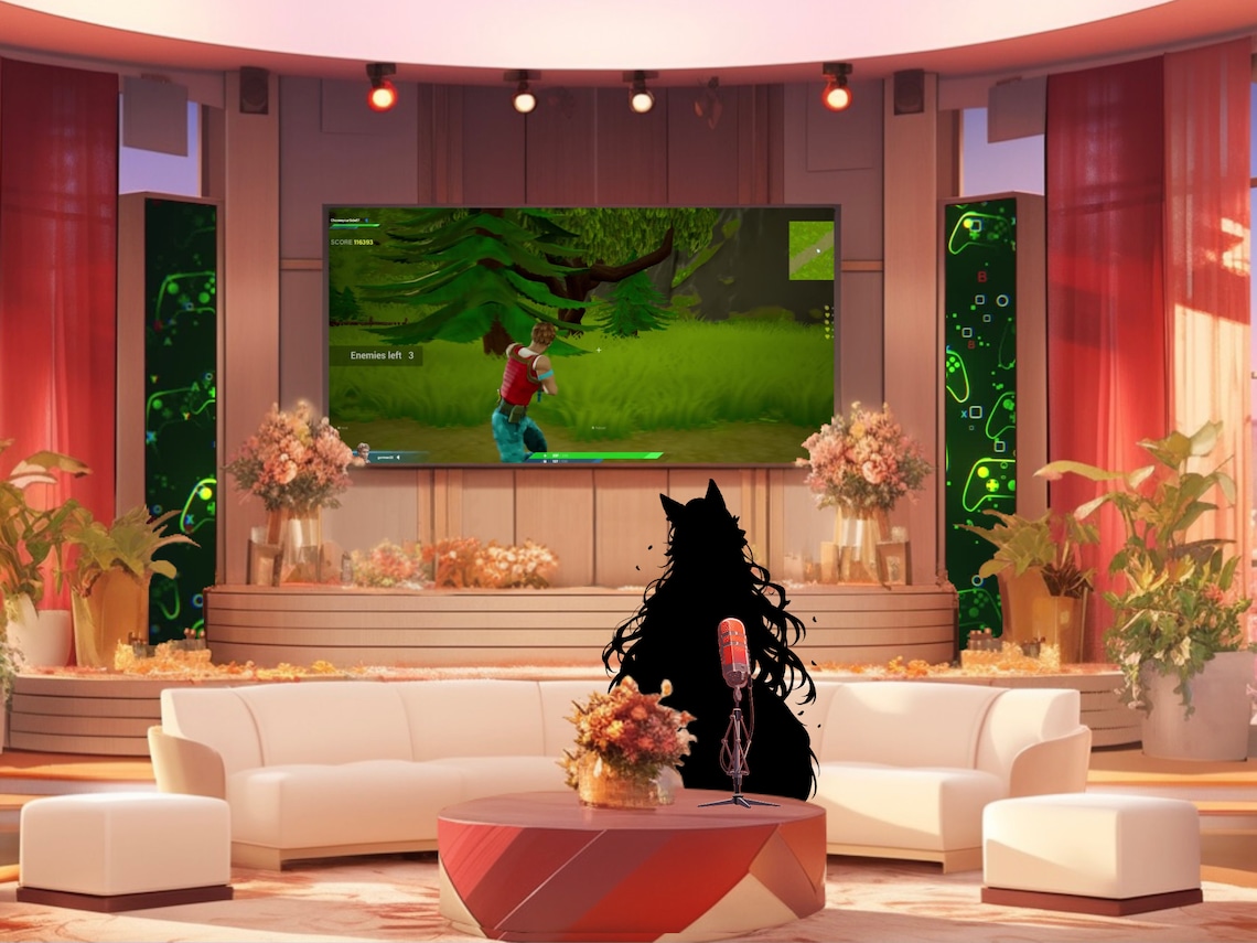 Talk Show Twitch Overlay PNG Digital Download Vtuber Background Twtich ...