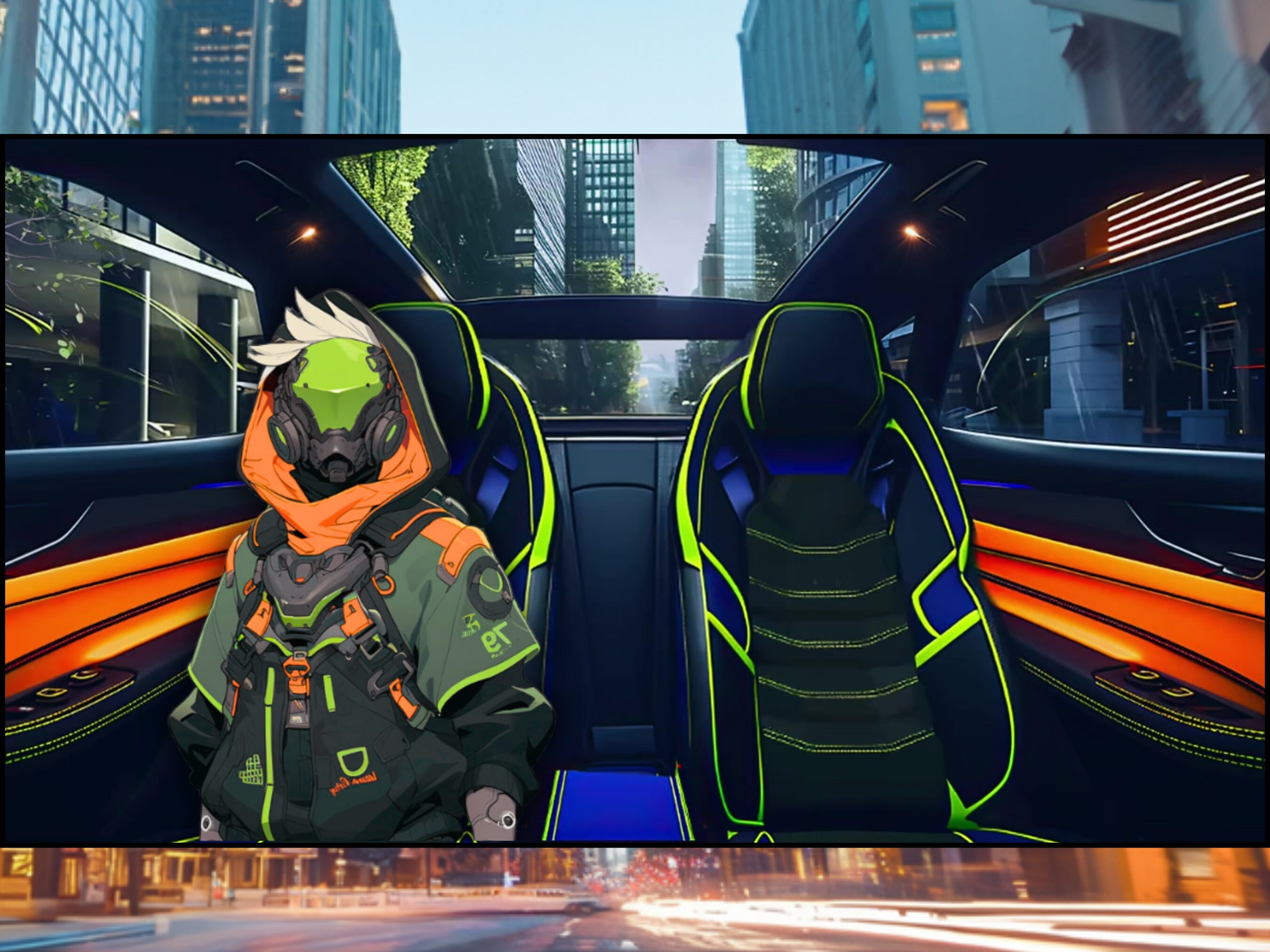 Neon Car Vtuber Animated Background Twitch Overlay Vtuber Background ...