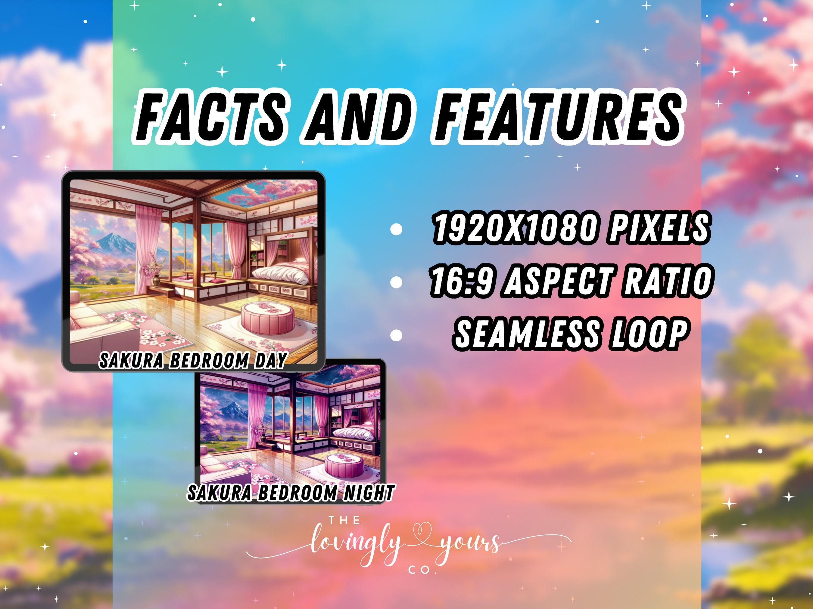 Sakura Bedroom Background Cozy Anime Style Room Vtuber Background ...