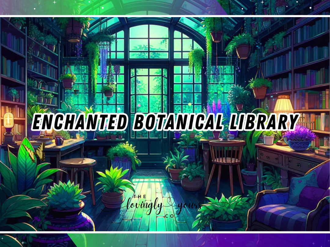 Enchanted Botanical Library Animated Background Vtuber Background ...