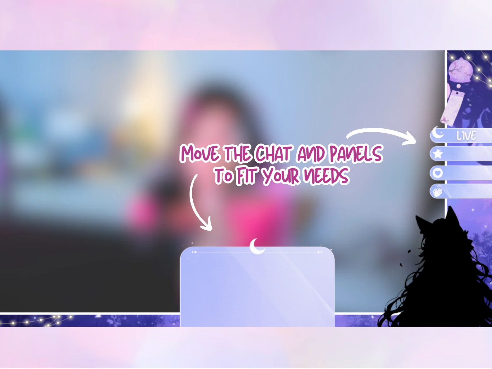 Starry Night Animated Twitch Overlay Vtuber Background Just Chatting ...