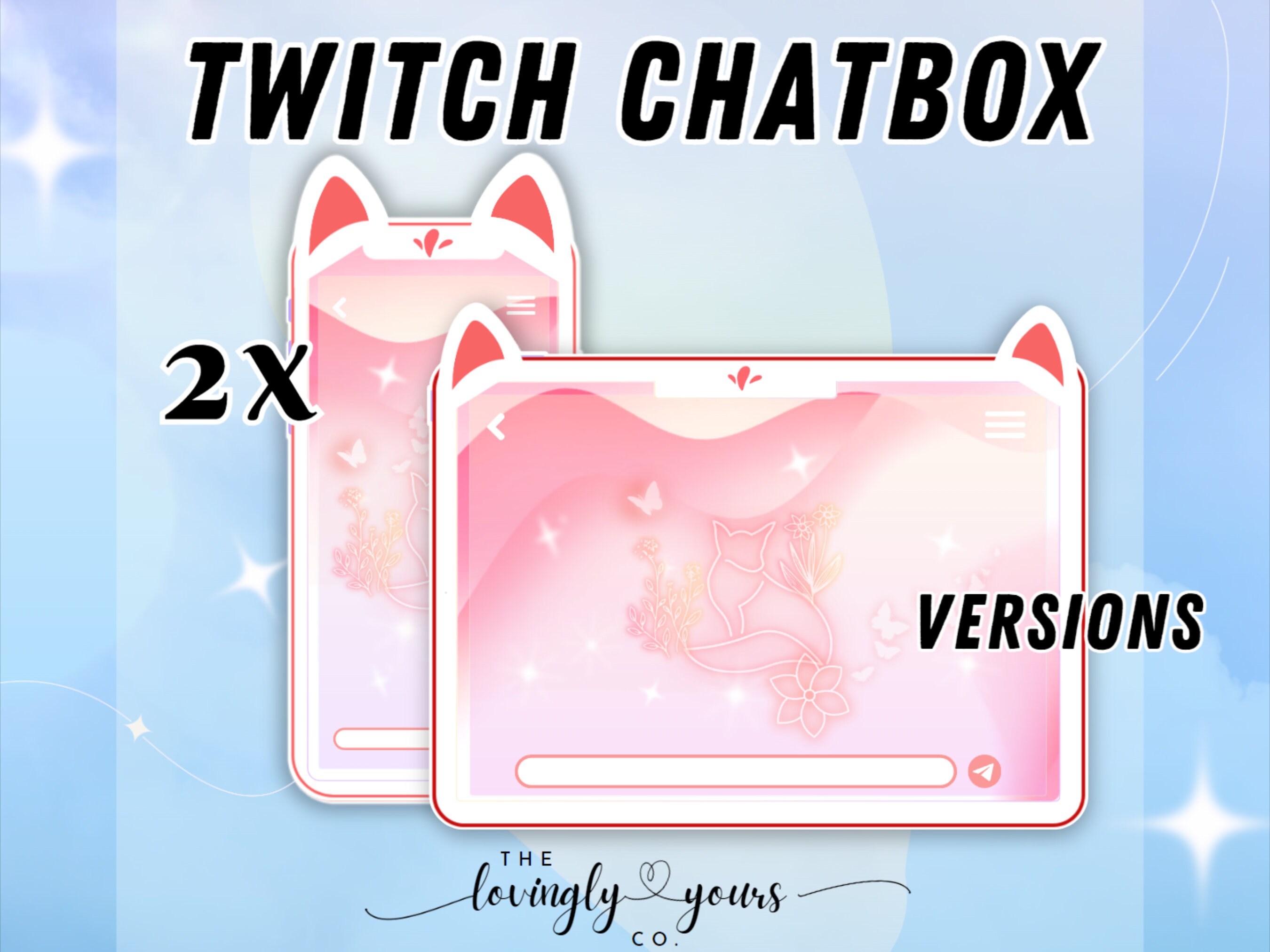 Animated Twitch Chat Widget Fox Vtuber Stream Sub Chatbox Bit Twitch ...