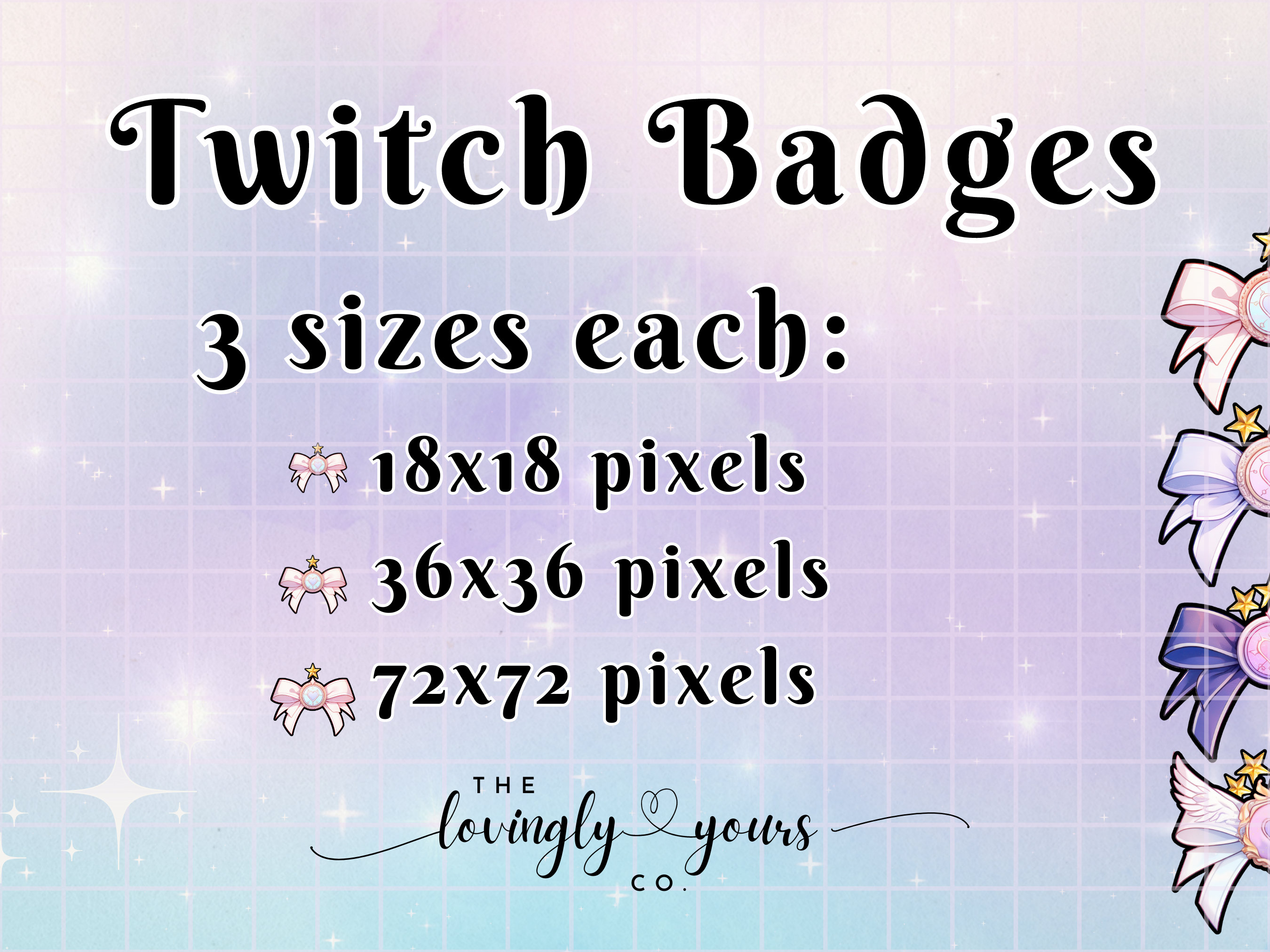 Cute Ribbon Twitch Badges PNG Digital Download Stream Sub Badges Bit ...