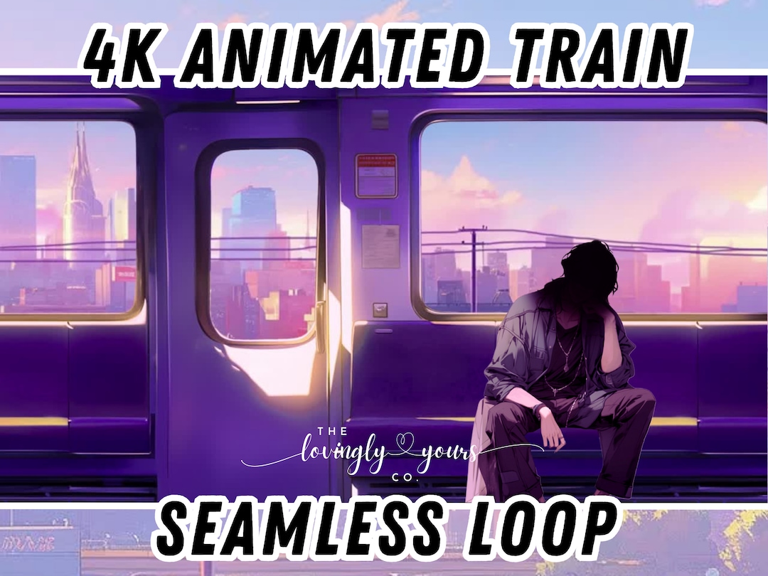 4k Animated Lofi Video Background Cozy Anime Style Study Room Train ...