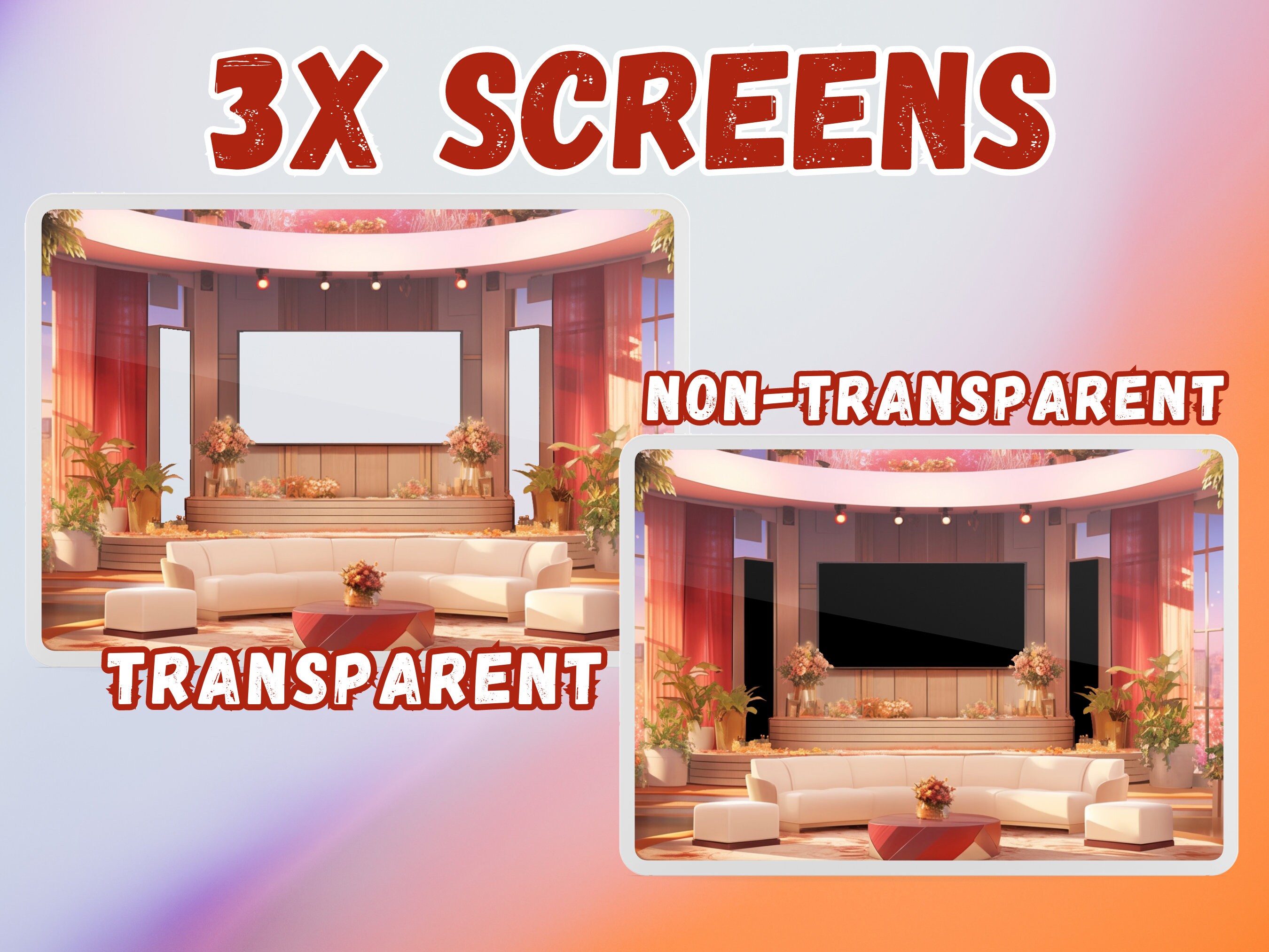 Talk Show Twitch Overlay PNG Digital Download Vtuber Background Twtich ...