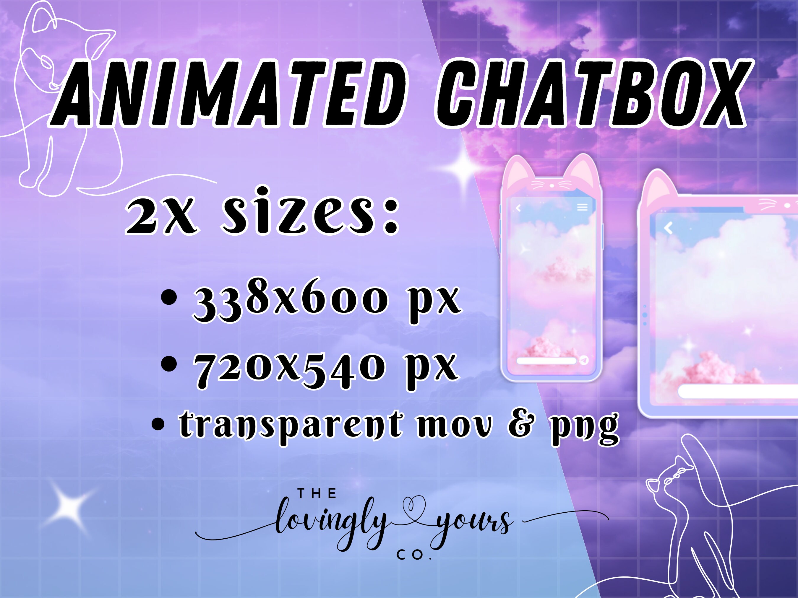 Animated Twitch Chat Widget PNG Digital Download Stream Sub Chatbox ...