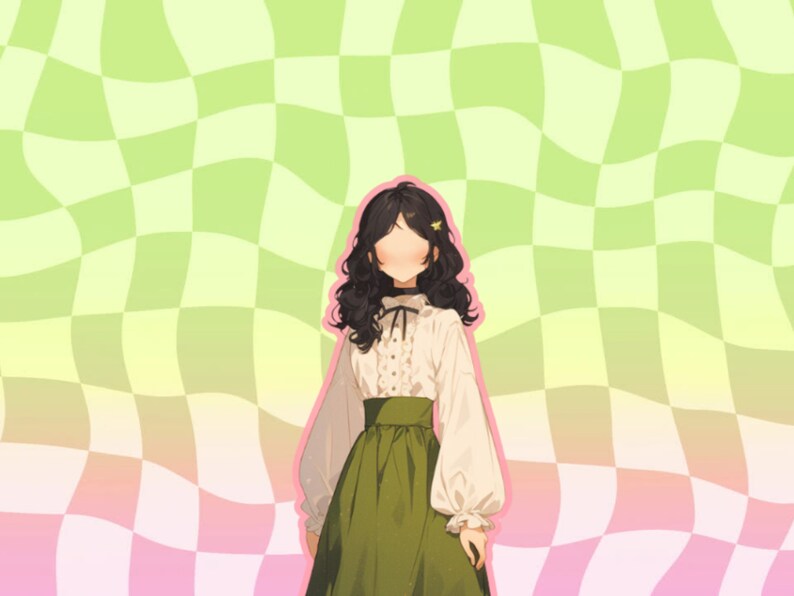 Wavy Checkered Animated Background Aesthetic Vtuber Background Green ...