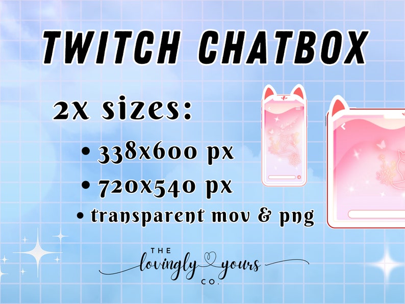 Animated Twitch Chat Widget Fox Vtuber Stream Sub Chatbox Bit Twitch ...