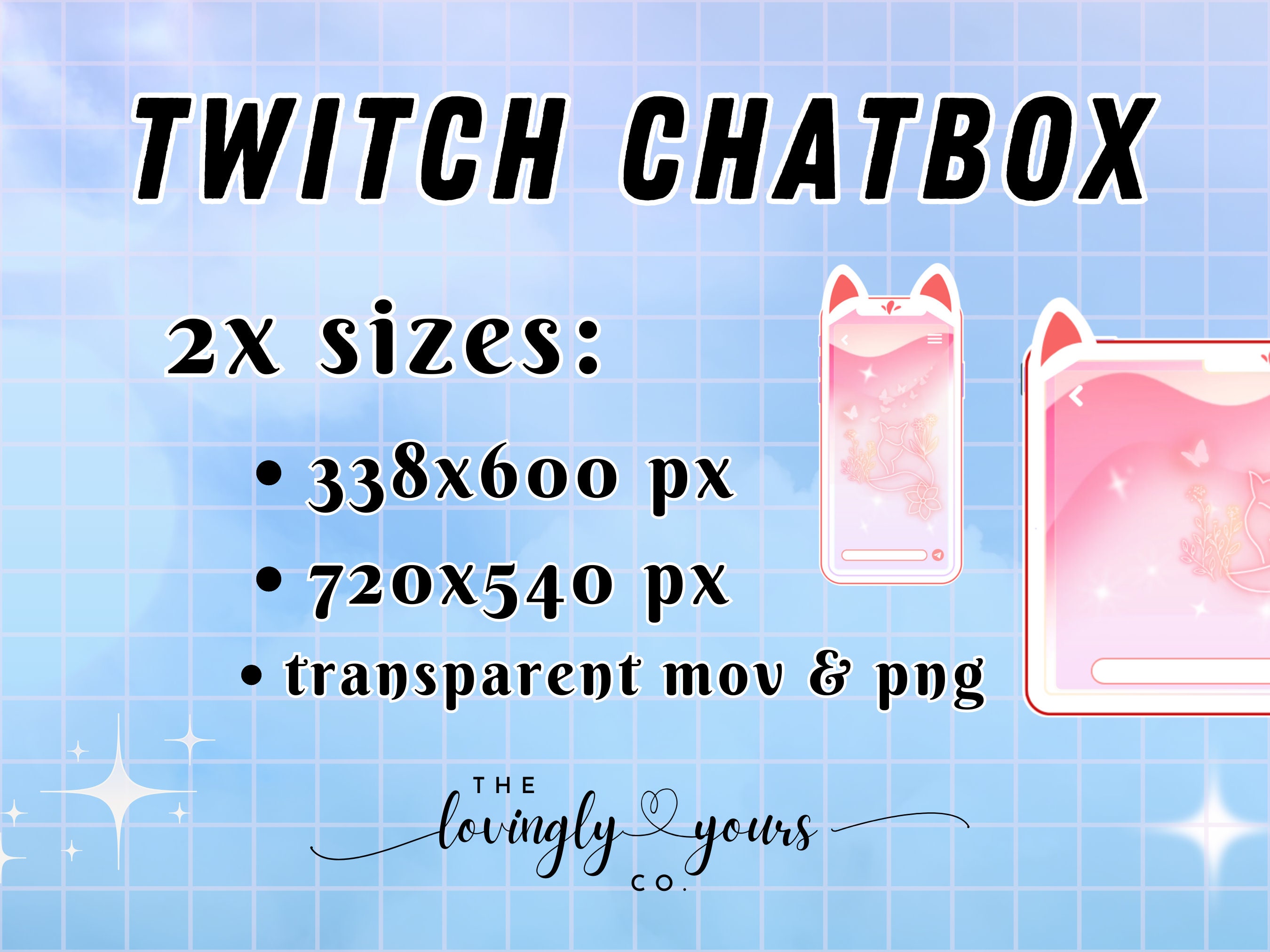 Animated Twitch Chat Widget Fox Vtuber Stream Sub Chatbox Bit Twitch ...