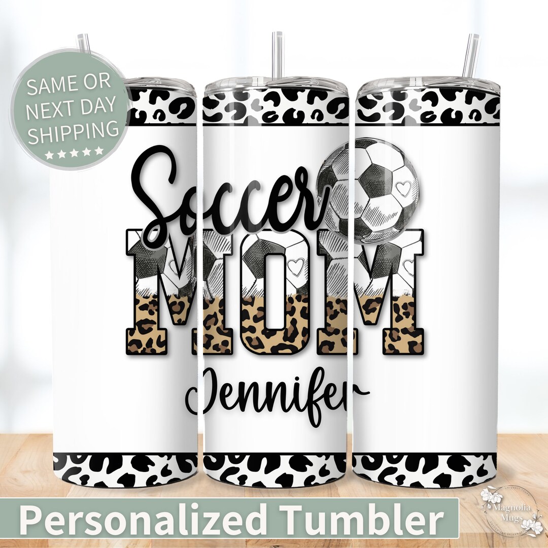 Personalized Soccer Mom Tumbler, Custom Name Soccer Mom Water Bottle ...
