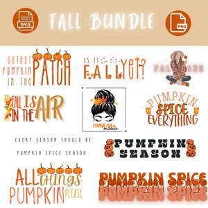 Fall Svg Bundle Fall Svg for Shirts Pumpkin Spice Autumn - Etsy