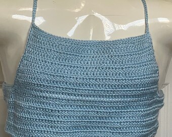 Orchid Crop Spagetti Strap Halter Top Crochet Shirts - Etsy