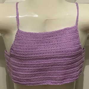 Orchid Crop Spagetti Strap Halter Top Crochet Shirts - Etsy