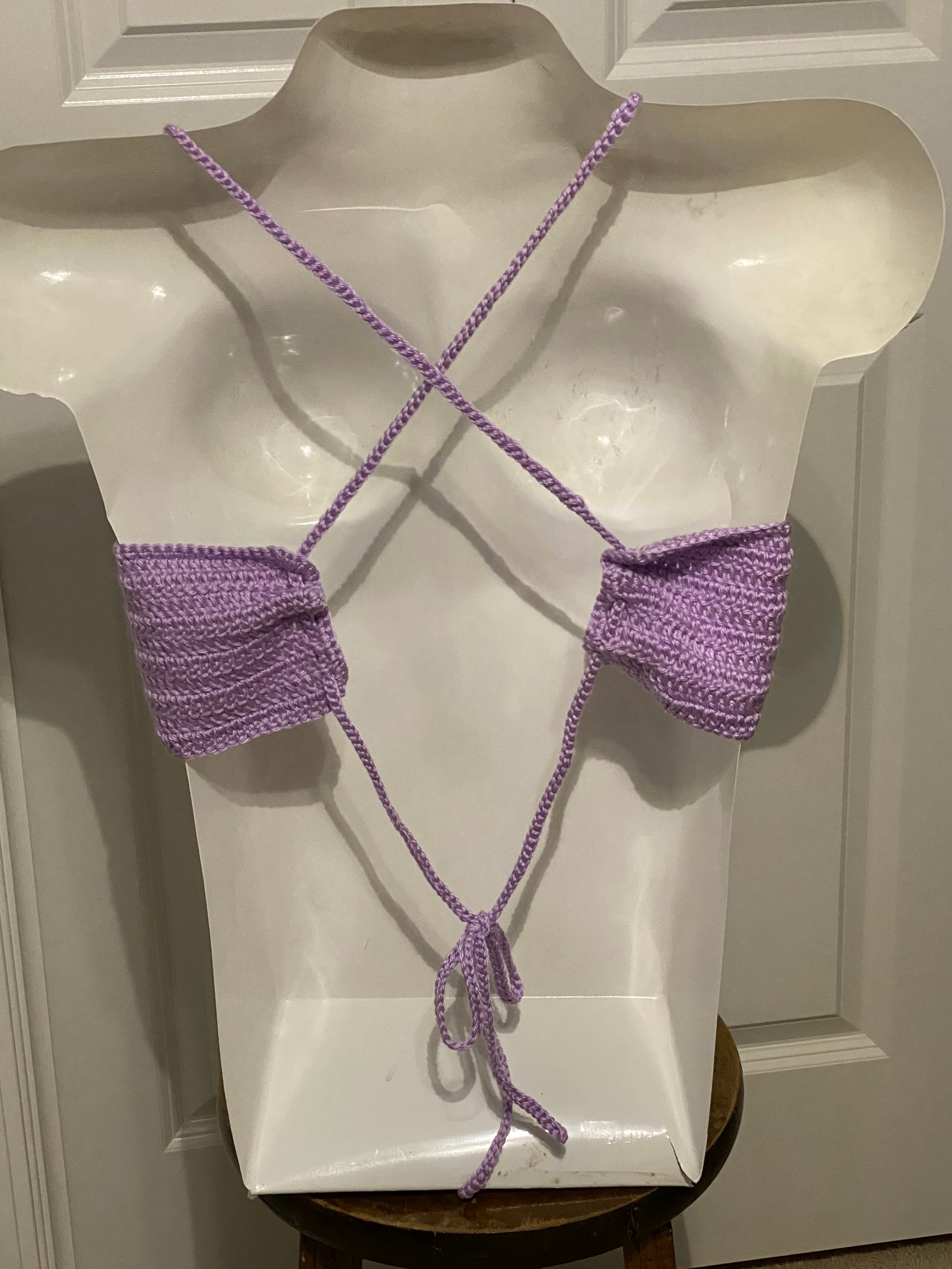 Orchid Crop Spagetti Strap Halter Top Crochet Shirts - Etsy
