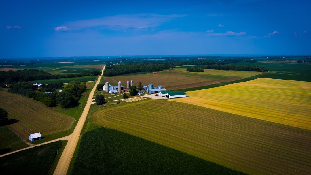 Midwest Farmland Aerial View Print, Rural Landscape Photography - Etsy