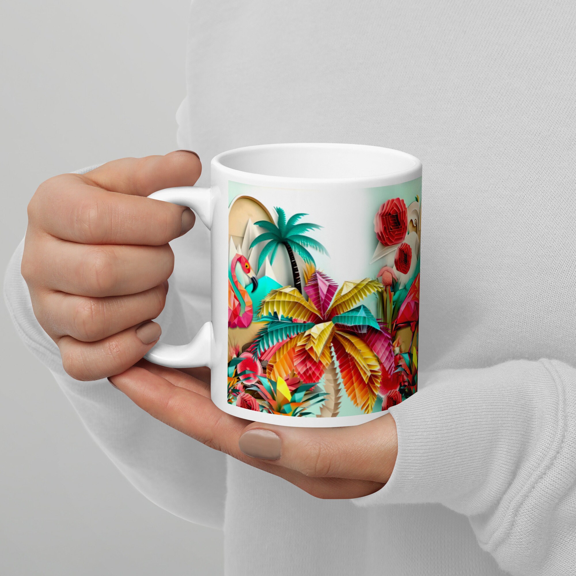 Tropical Flamingo Coffee Mug Bright Flamingo Coffee Cup - Perfect for a ...