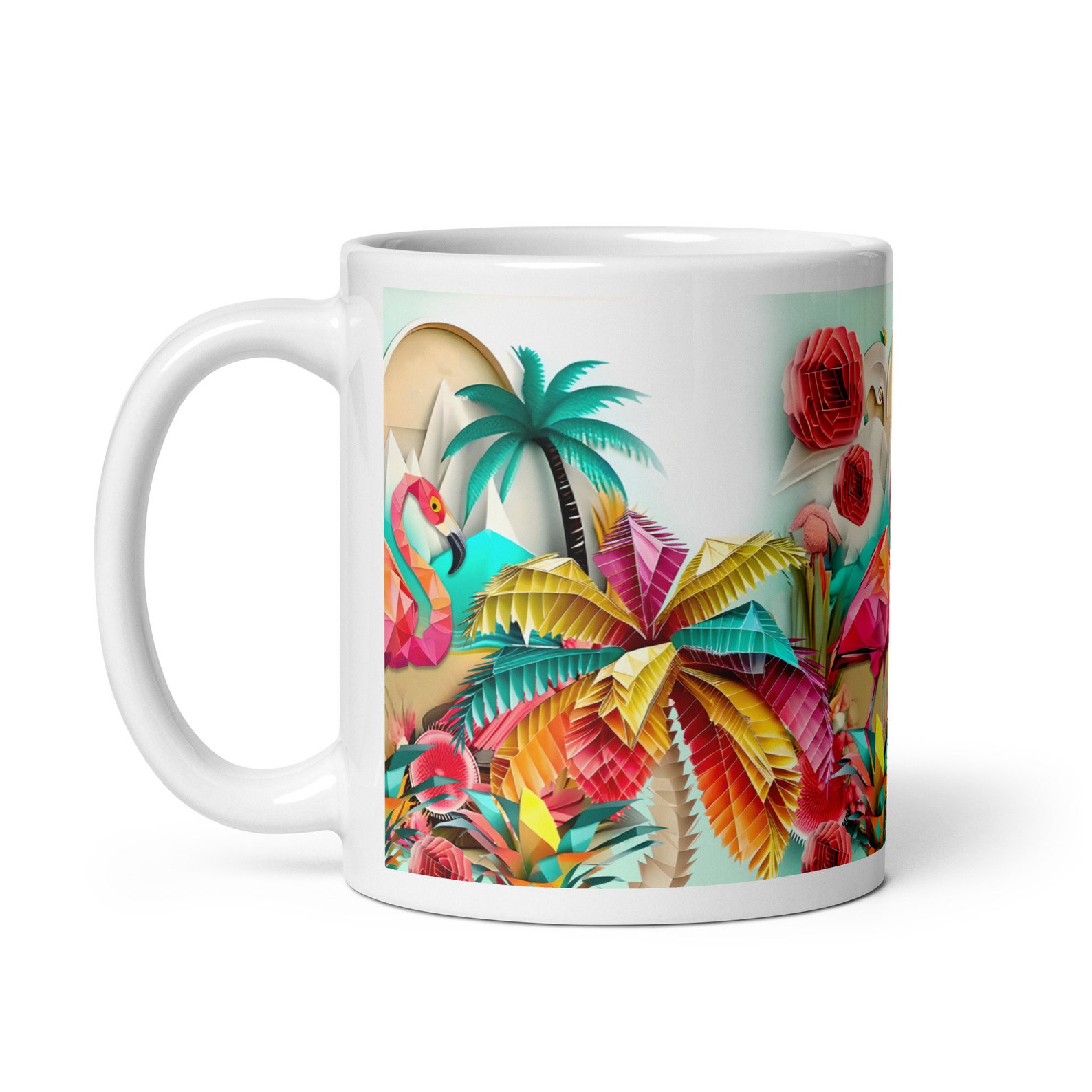 Tropical Flamingo Coffee Mug Bright Flamingo Coffee Cup - Perfect for a ...