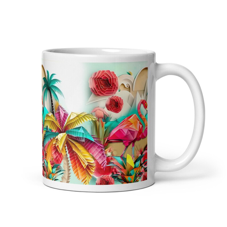 Tropical Flamingo Coffee Mug Bright Flamingo Coffee Cup - Perfect for a ...