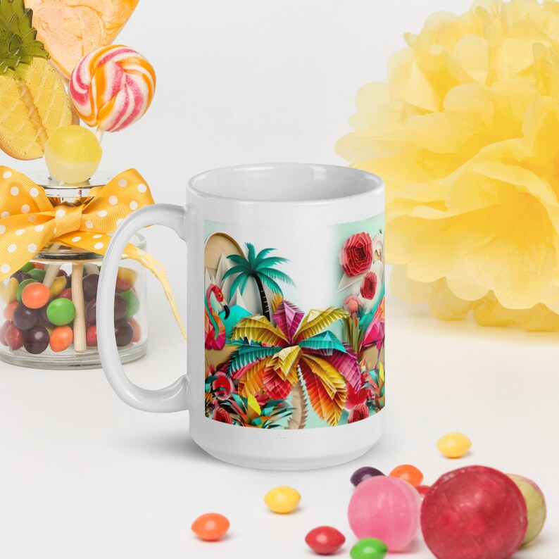 Tropical Flamingo Coffee Mug Bright Flamingo Coffee Cup - Perfect for a ...
