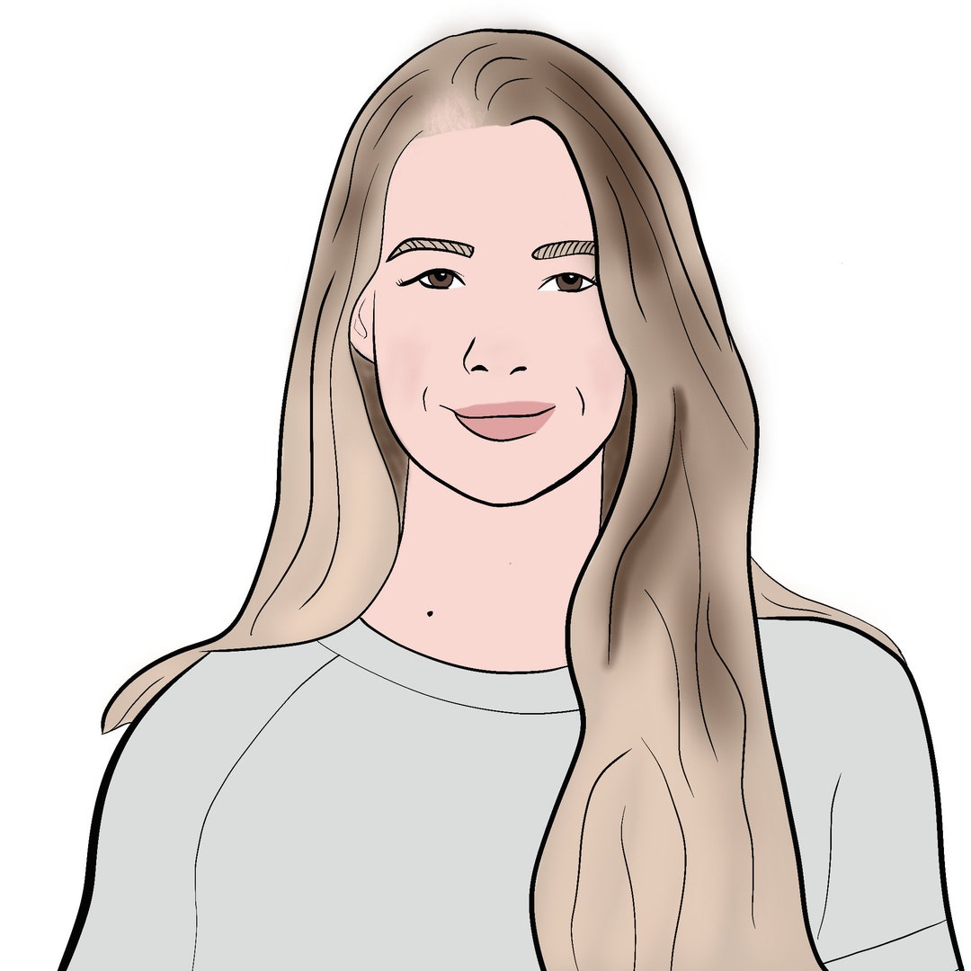 Digital Cartoon Portrait From Picture Custom Line Art - Etsy