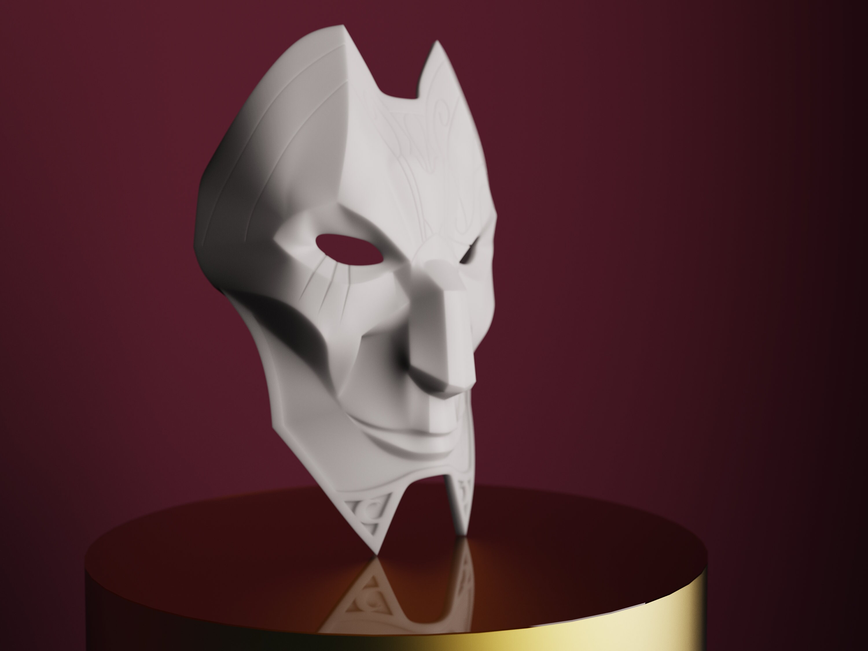 Jhin Mask Inspired by League of Legends Wearable Paintable Cosplay 3d ...